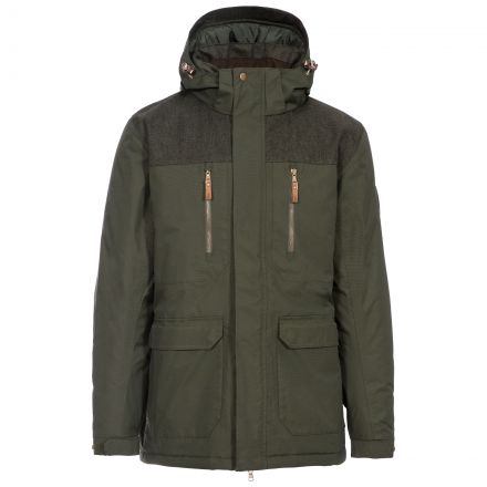 Trespass Men's DLX Hooded Down Jacket Crane | Trespass